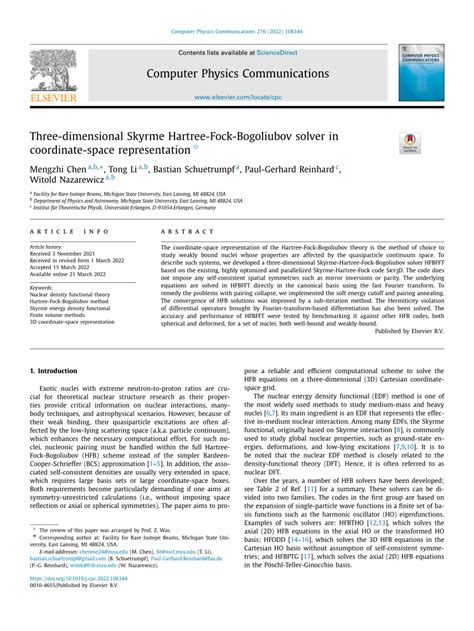 pdf three dimensional skyrme hartree fock bogoliubov solver in