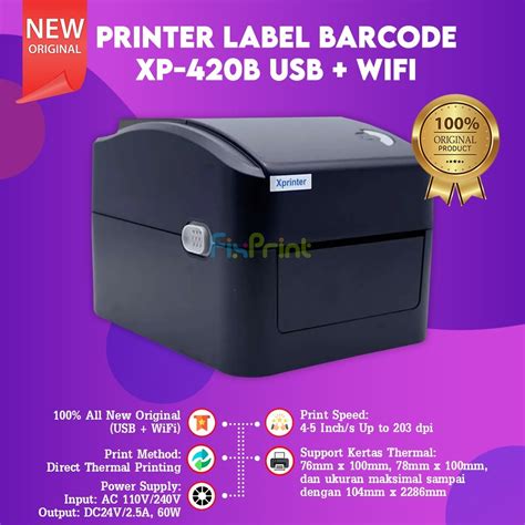 Jual Fixprint Printer Thermal Barcode Cetak Resi Pengiriman Xp 420b