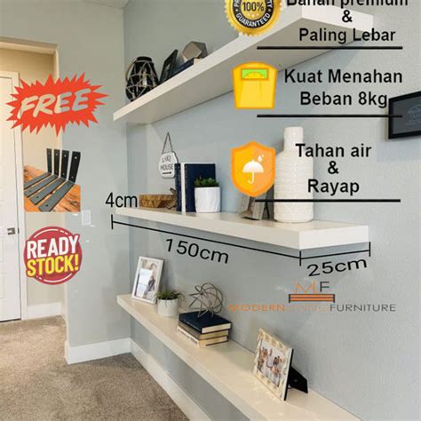 Jual Ambalan Dinding Minimalis Rak Serbaguna SIZE 40 150cm X 25 Cm X