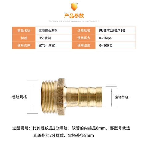 燃气煤气格林铜外丝宝塔接头12364分水泵软管皮管气管接头8mm 小编推荐 Wepost 全民代运 马来西亚中国淘宝代运与集运专家