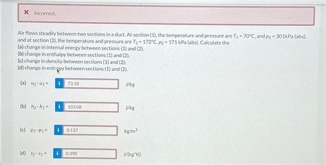 Incorrect Air Flows Steadily Between Two Sections In Chegg