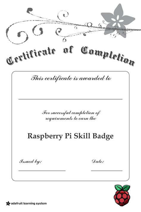 Certificate Of Completion Skill Badge Requirements Raspberry Pi