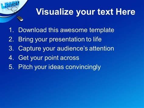 Learn With Computer Mouse Education Powerpoint Templates Ppt Backgrounds For Slides 0113