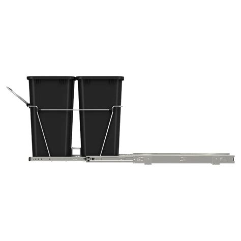 REV A SHELF RV 18KD Double 35 Quart Bottom Mount Waste Container Chrome Rev A Shelf RV 18KD 18C S