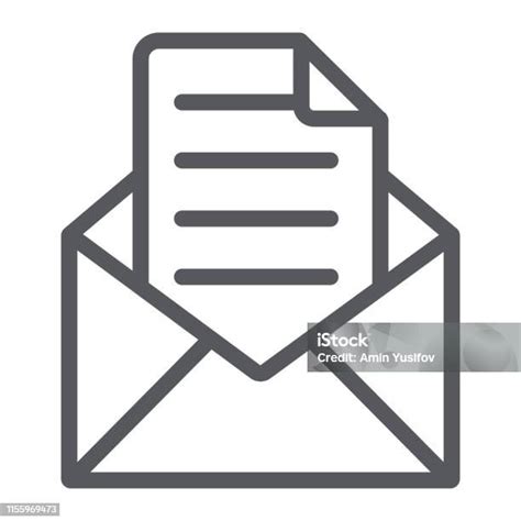 信封與字母線圖示郵件和郵政打開信封符號向量圖形白色背景的線性圖案向量圖形及更多10號圖片 10號 一個物體 互聯網 Istock
