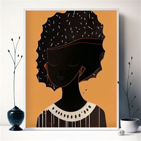 Afrocentric Wall Art Black Woman Wall Decor Blm Art Afro American Art