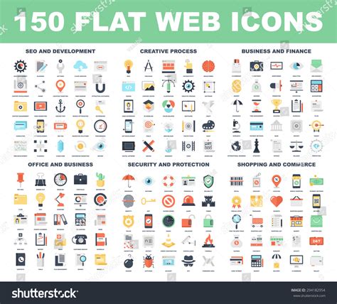 Vector Set Flat Web Icons Stock Vector Royalty Free Shutterstock