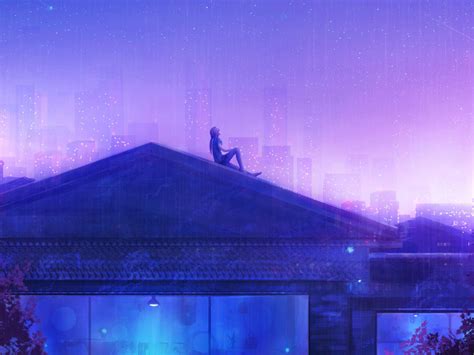 Anime Purple Landscape Wallpapers Wallpaper Cave