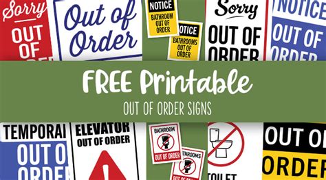 Out Of Order Signs 5 Free Pdf Printables Worksheets Library