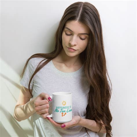 Happiness Is No Tan Lines Mug Haulover Beach