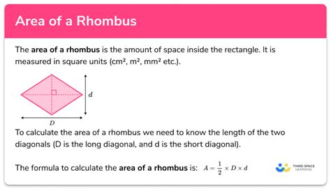 Kite And Rhombus Area Formula