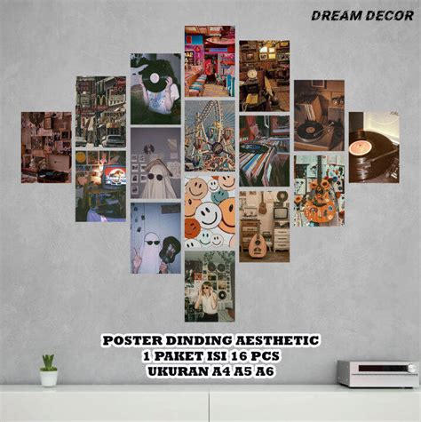 Poster Dinding Kamar Tema Aesthetic Kekinian Ukuran A4 A5 A6 Poster