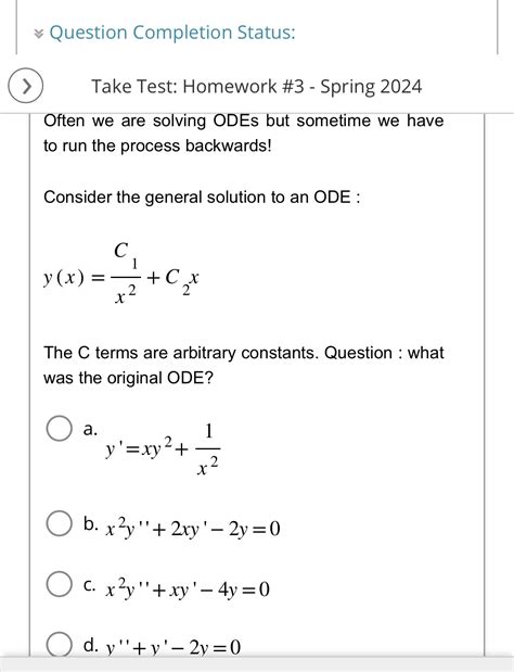 Solved Question Completion Status Take Test Homework 3 Chegg