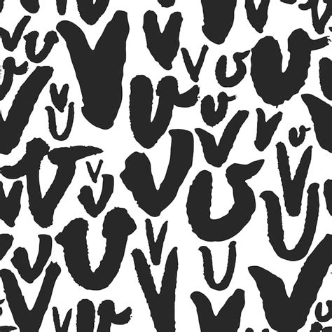 Premium Vector Vector Seamless Pattern With Calligraphy Letters V