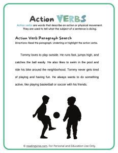Verbs Worksheets Readingvine