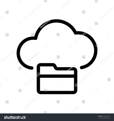 Cloud Folder Icon Line Vector Graphics Stock Vector Royalty Free