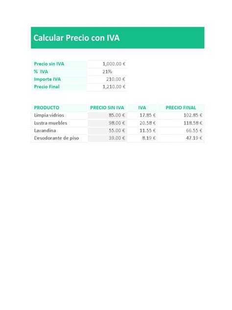 Calculo De Iva Pdf
