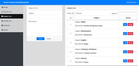 School Faculty Scheduling System Using Php Mysql Campcodes