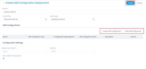 Create USB Configuration Deployment ServiceOps