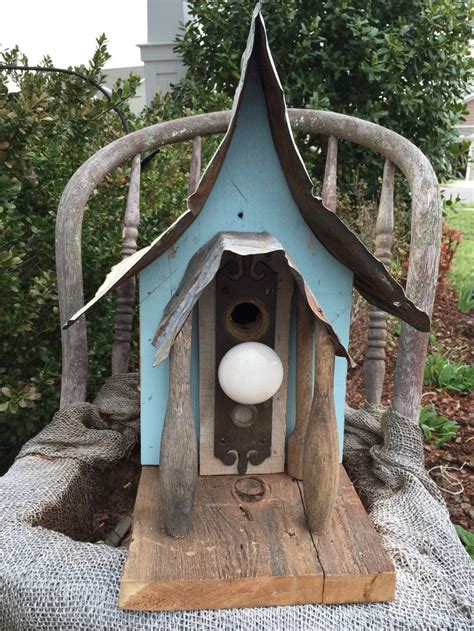 Reclaimed Barn Wood Birdhouse Robins Egg Blue Bird Houses Rustic