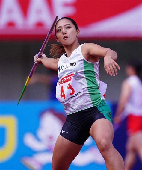女子やり投げ決勝、優勝した佐藤友佳（撮影・小海途 良幹） スポニチ Sponichi Annex スポーツ 女性アスリート やり投げ