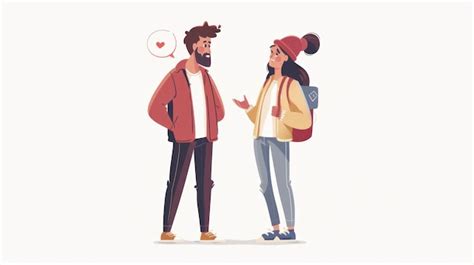 Premium Photo Happy Couple Conversing With Love Symbol
