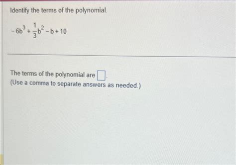 Solved Identify The Terms Of The