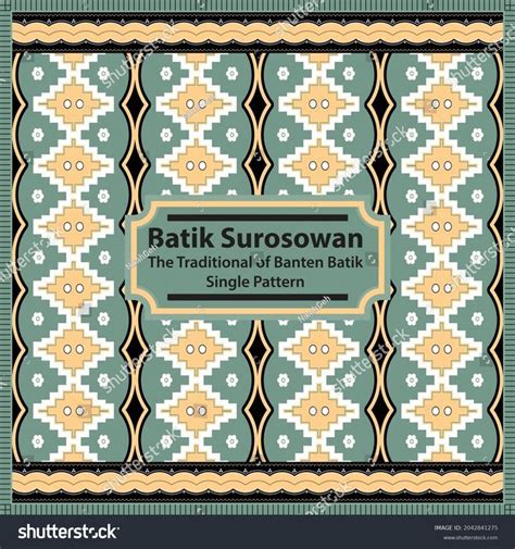 Batik Surosowan Banten Traditional Banten Batik Stock Vector Royalty