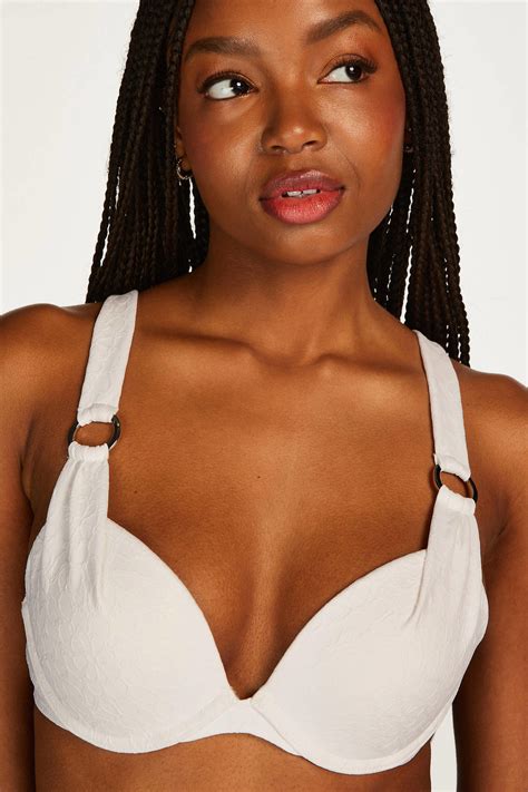 Hunkemöller Voorgevormde Push Up Bikinitop Sri Lanka Wit Wehkamp