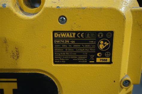 Bordrundsav, DeWalt DW743N-QS - KJ Auktion - Maskinauktioner