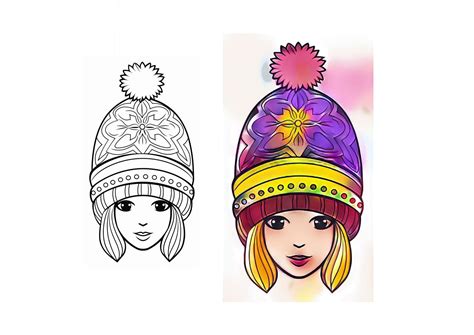 Раскраска детская Зимняя Шапка Dianaart скачать на Wildberries Цифровой 174055