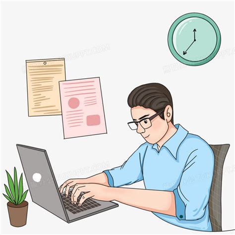 卡通手绘努力码代码的程序员免抠元素png图片素材下载 手绘png 熊猫办公