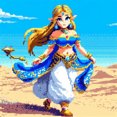 Princess Zelda Desert Pixel Art By Magicianpendragon On Deviantart