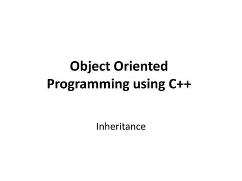 Inheritance Pptx Programming Languages Computing