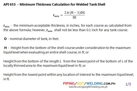 Minimum Thickness Calculation Piping Ndt Ph