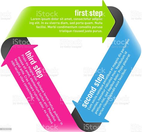 Three Steps Process Arrows Design Element Stock Illustration Download Image Now Arts Culture