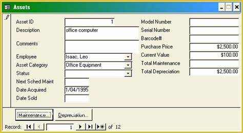 Asset Database Template Free Of Learning Accounting Asset Valuation And