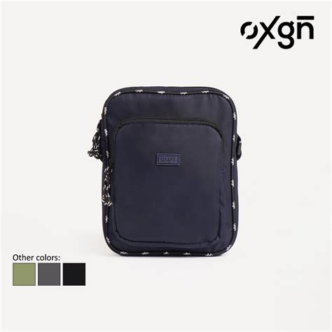 Oxgn Premium Threads Sling Bag For Men And Women Blackdark Greengray