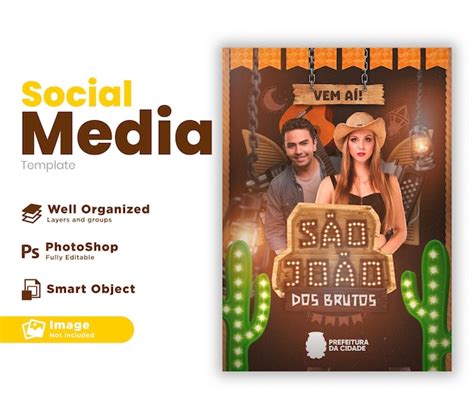 Premium Psd Social Media Post Saint John Fest 3d Render Portuguese