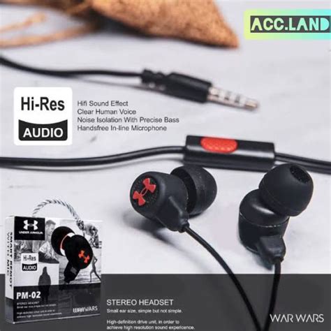 Jual Earphone WarWars Handsfree Wired Headset WarWars Kabel Stereo Hi Res Super Bass With Mic
