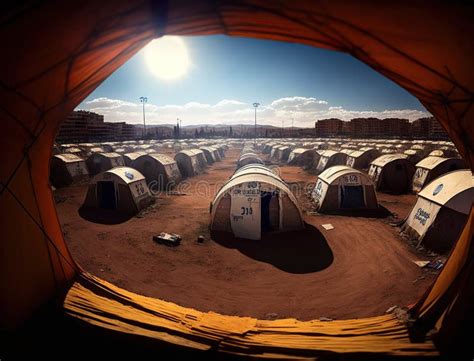 Refugee Camp For Homeless People After Natural Disasters Or War Tent