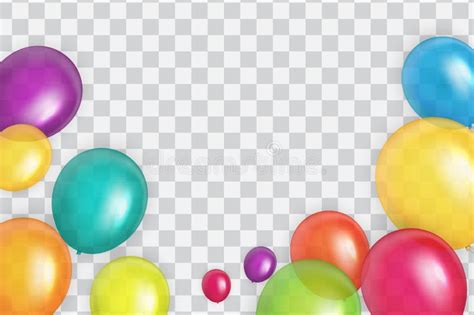 Color Glossy Happy Birthday Balloons Banner Background Vector