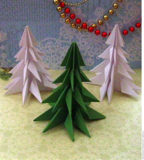 Объемная елочка оригами из одного листа бумаги Пошаговый мастер класс с фото