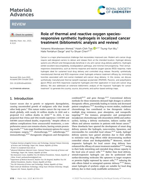 Pdf Role Of Thermal And Reactive Oxygen Species Responsive Synthetic