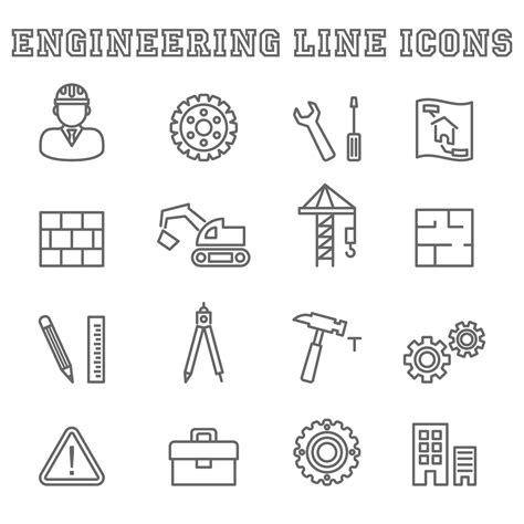 Engineering Line Icons Vector Art At Vecteezy