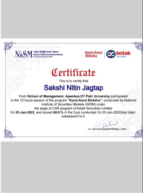 Sakshi Jagtap On Linkedin Learninganddevelopment Stockmarket Nism