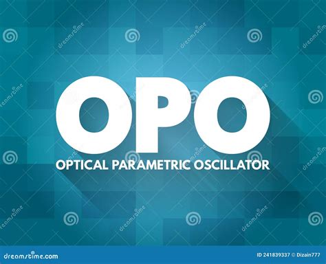 Opa Optical Parametric Amplifier Acronym Abbreviation Concept Background Stock Image