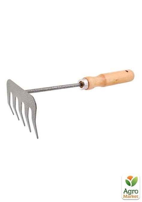 Грабли садовые MASTERTOOL с деревянной ручкой 5 зубов 255х95 мм 14-6191 ...