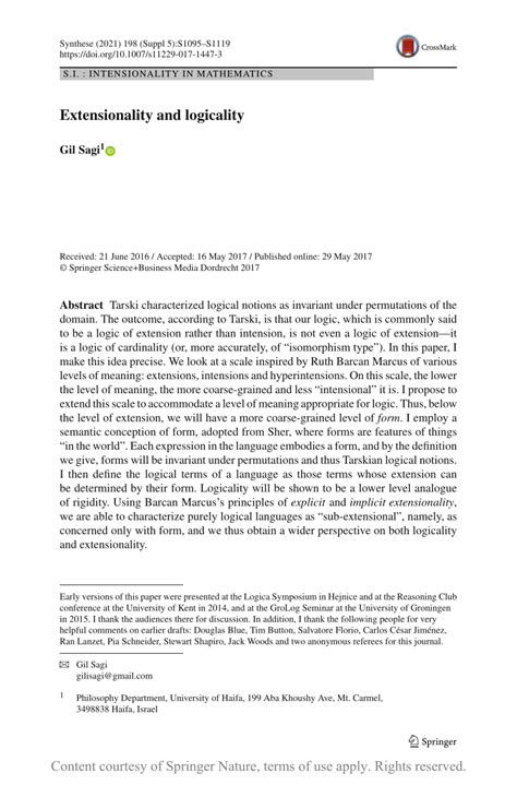 extensionality and logicality