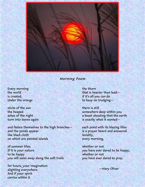 Morning Poem By Mary Oliver